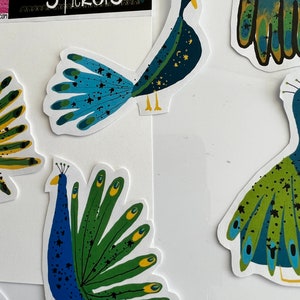 Sticker Pack - Peacock Stickers - Set of 8 - Etsy
