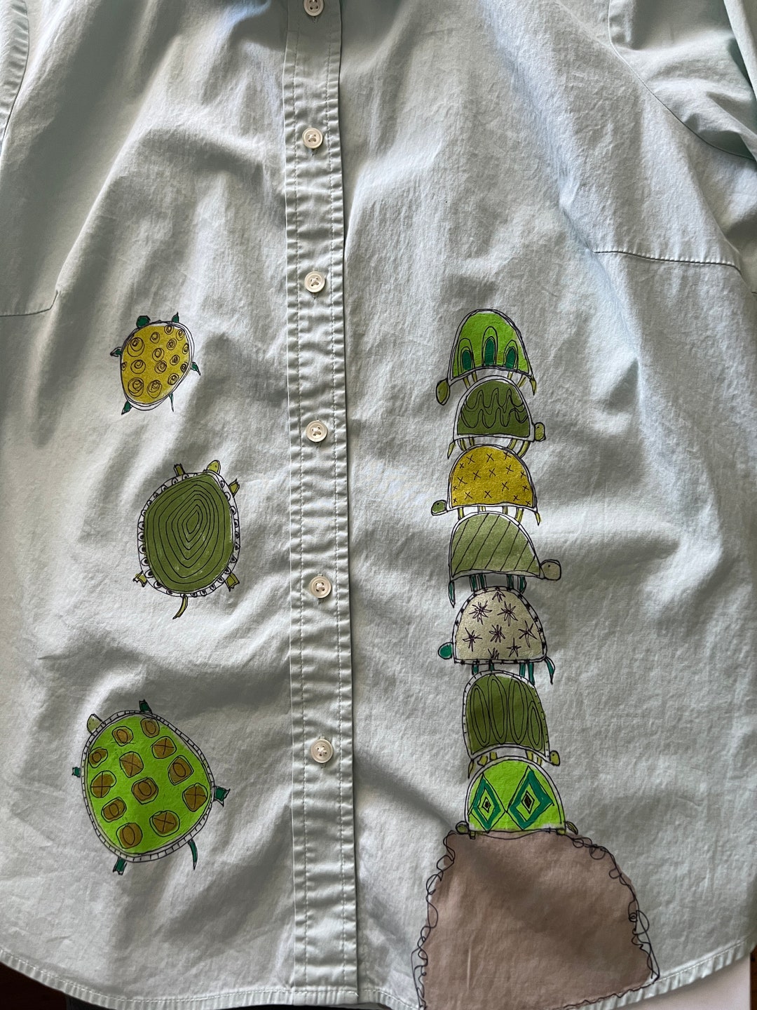 Shirt Hand-painted Turtle Totem Shirt Size Large - Etsy