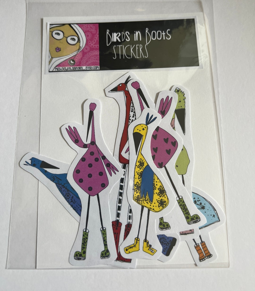 Stickers Birds in Boots - Etsy