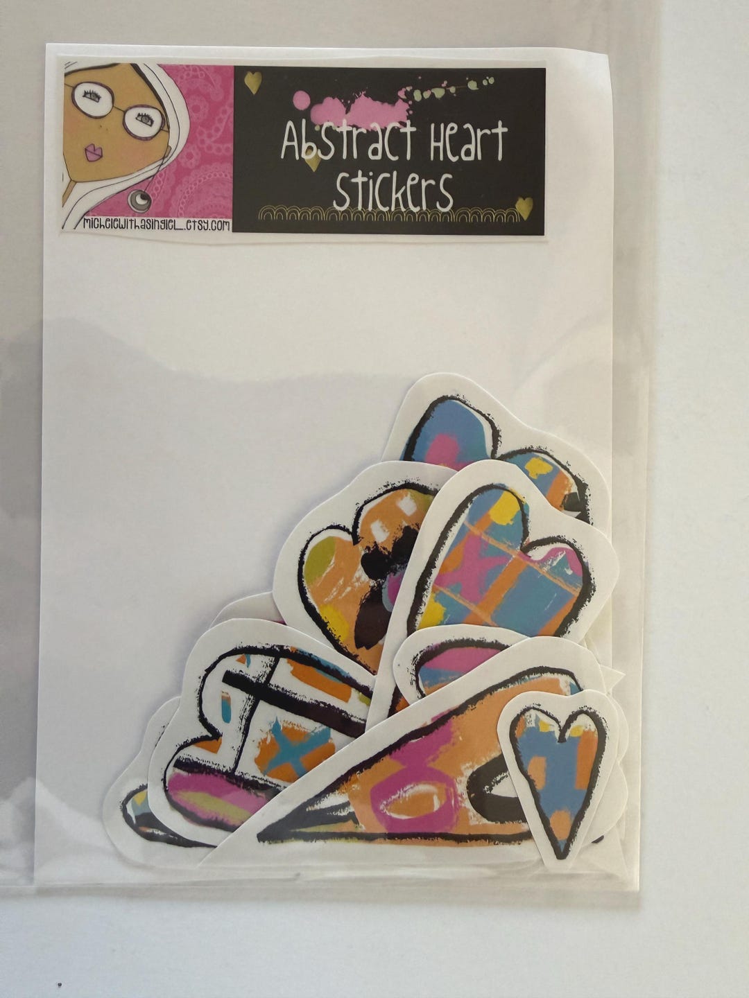 Abstract Heart Stickers - Set of 18 - Etsy