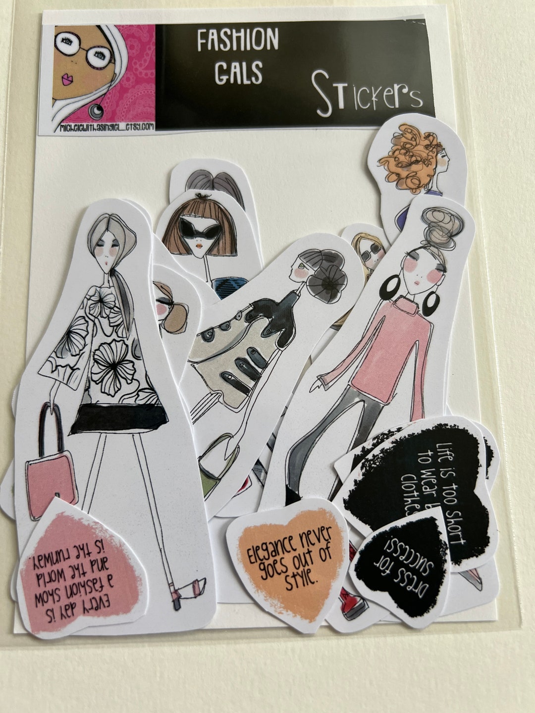 Stickers - Fashion Gals - Set of 17 Stickers - Etsy