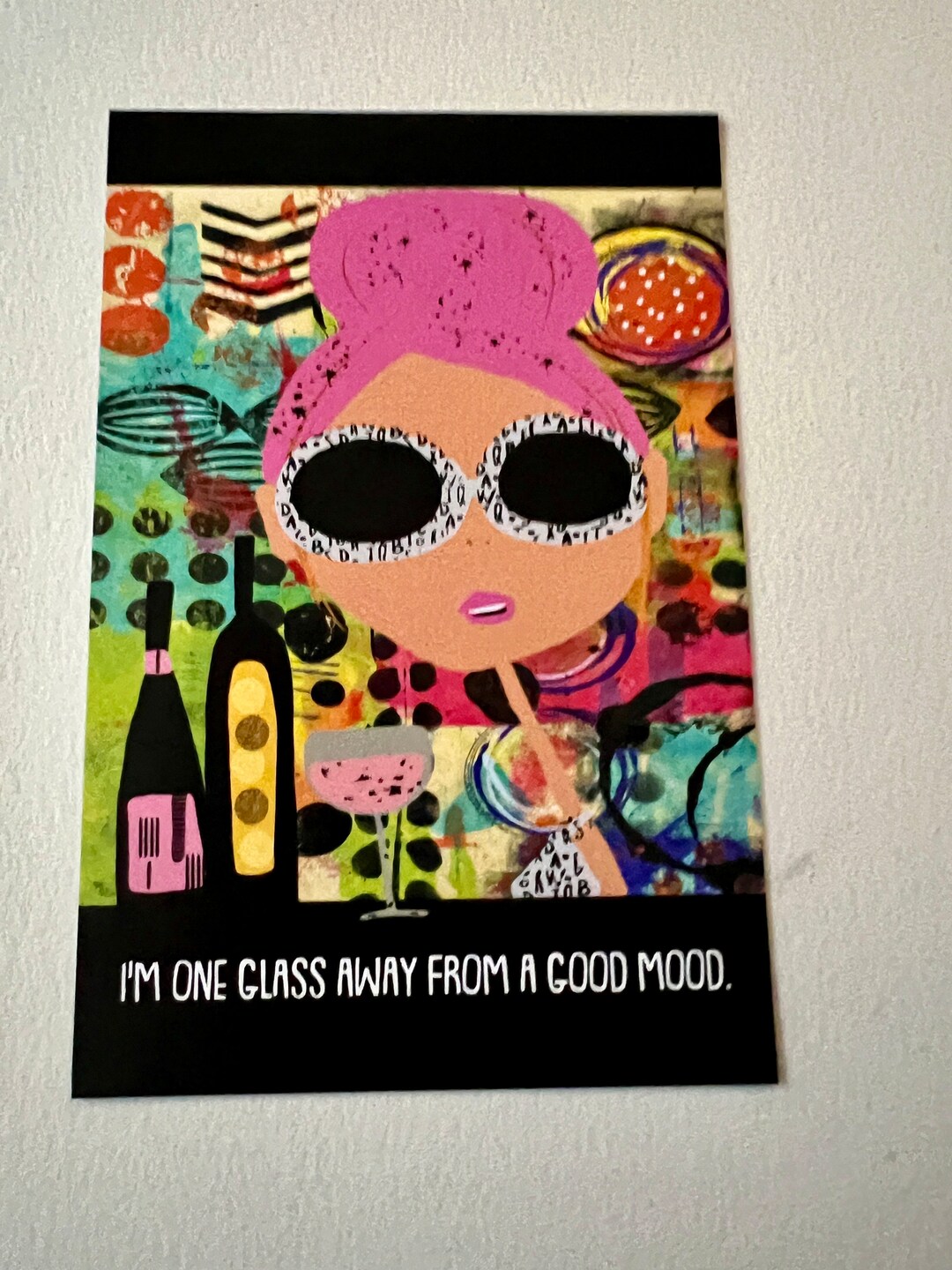 Magnet Wine Magnet I'm One Glass Away From a Good Mood. - Etsy