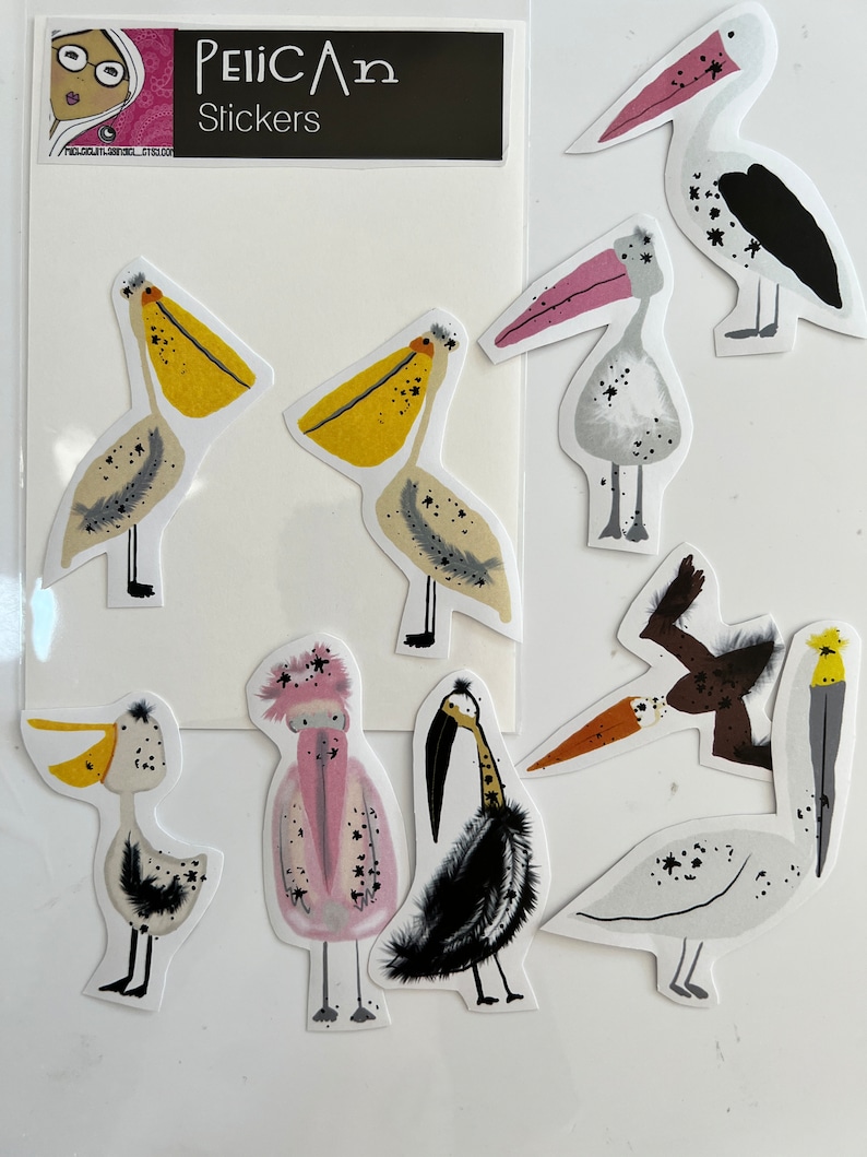 Stickers Pelican Stickers - Set of 9 - Etsy