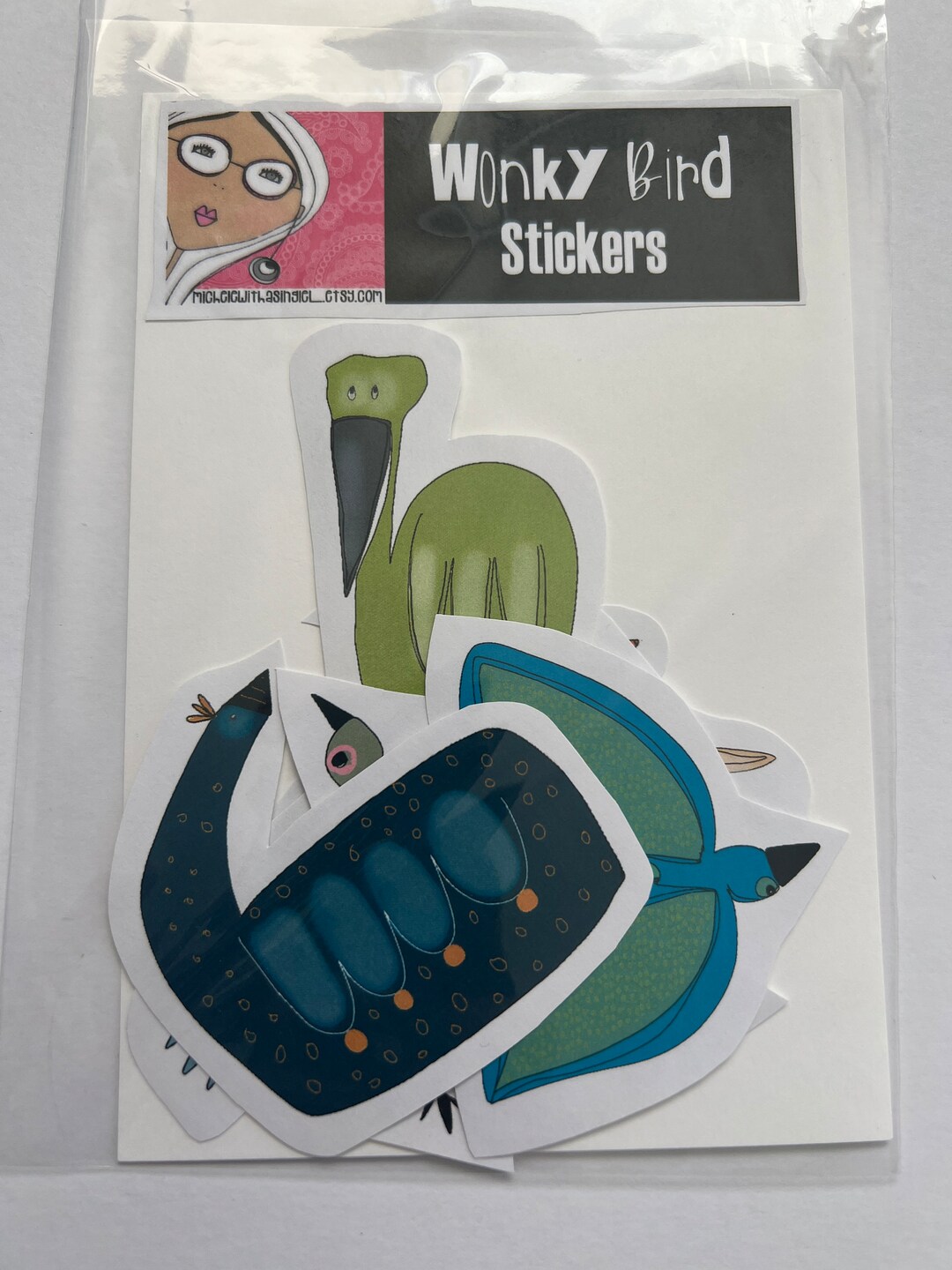 Sticker Pack - Wonky Bird Stickers - Set of 8 - Etsy