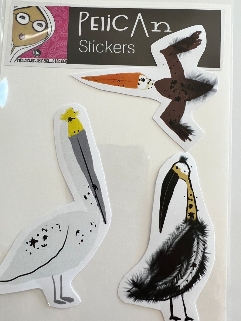 Stickers Pelican Stickers - Set of 9 - Etsy