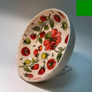 Deep Salad Plate / Hand Painted / Vegetable Bowl / Food Safe / Ceramic ...