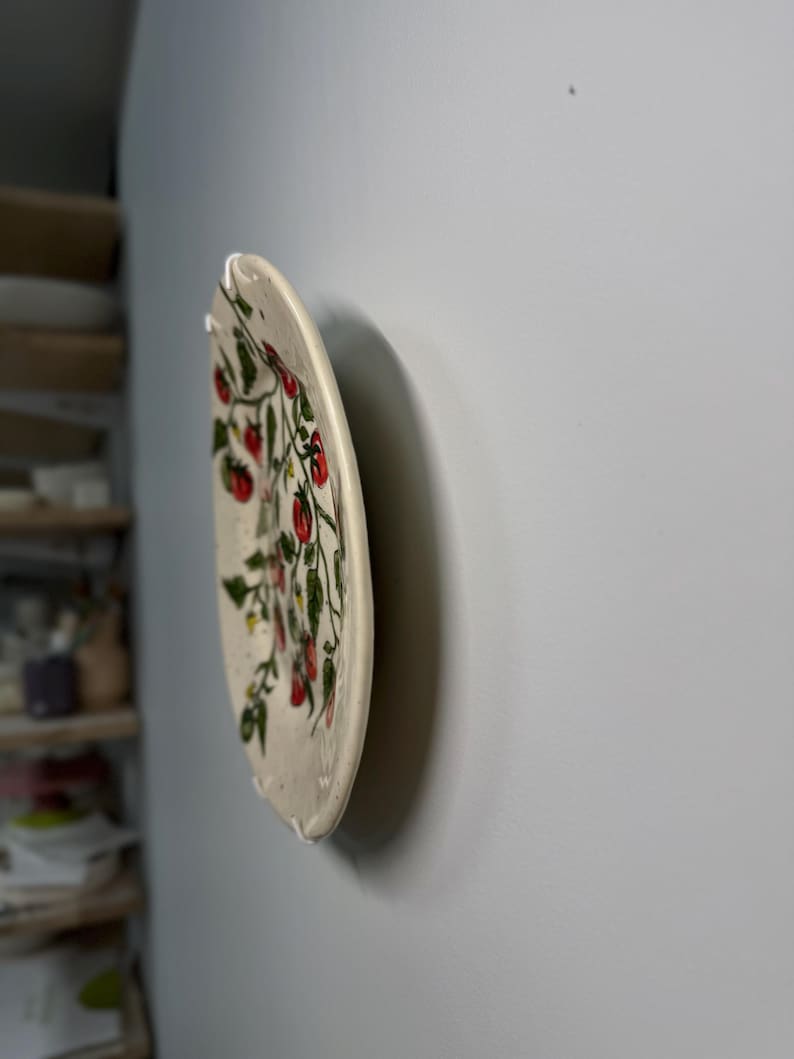 Decorative Tomato Ceramic Wall Plate, Artisan Pottery, Handpainted Wall ...