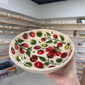 Deep Salad Plate / Hand Painted / Vegetable Bowl / Food Safe / Ceramic ...