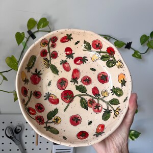 Deep Salad Plate / Hand Painted / Vegetable Bowl / Food Safe / Ceramic ...