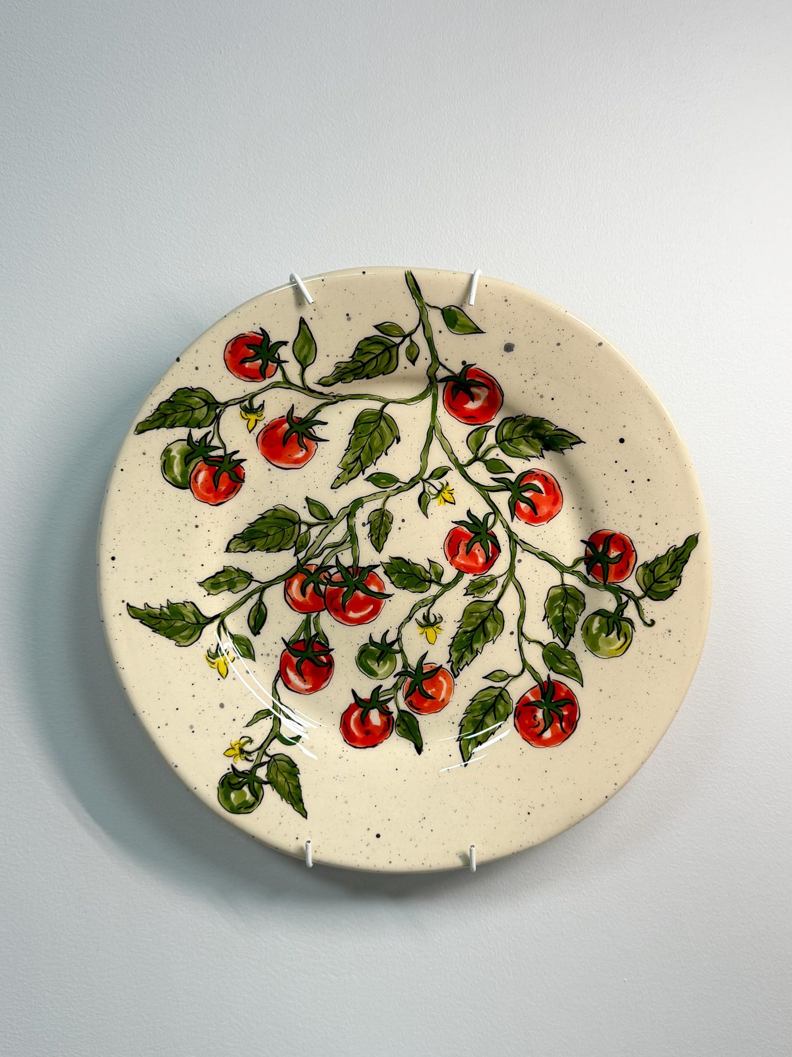 Decorative Tomato Ceramic Wall Plate, Artisan Pottery, Handpainted Wall ...
