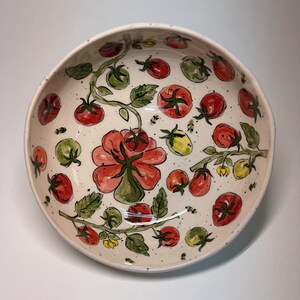 Deep Salad Plate / Hand Painted / Vegetable Bowl / Food Safe / Ceramic ...