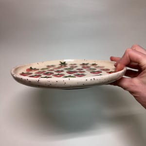 Ceramic Plate With Strawberry Design, Food Safe Dinner Plate, Handmade ...