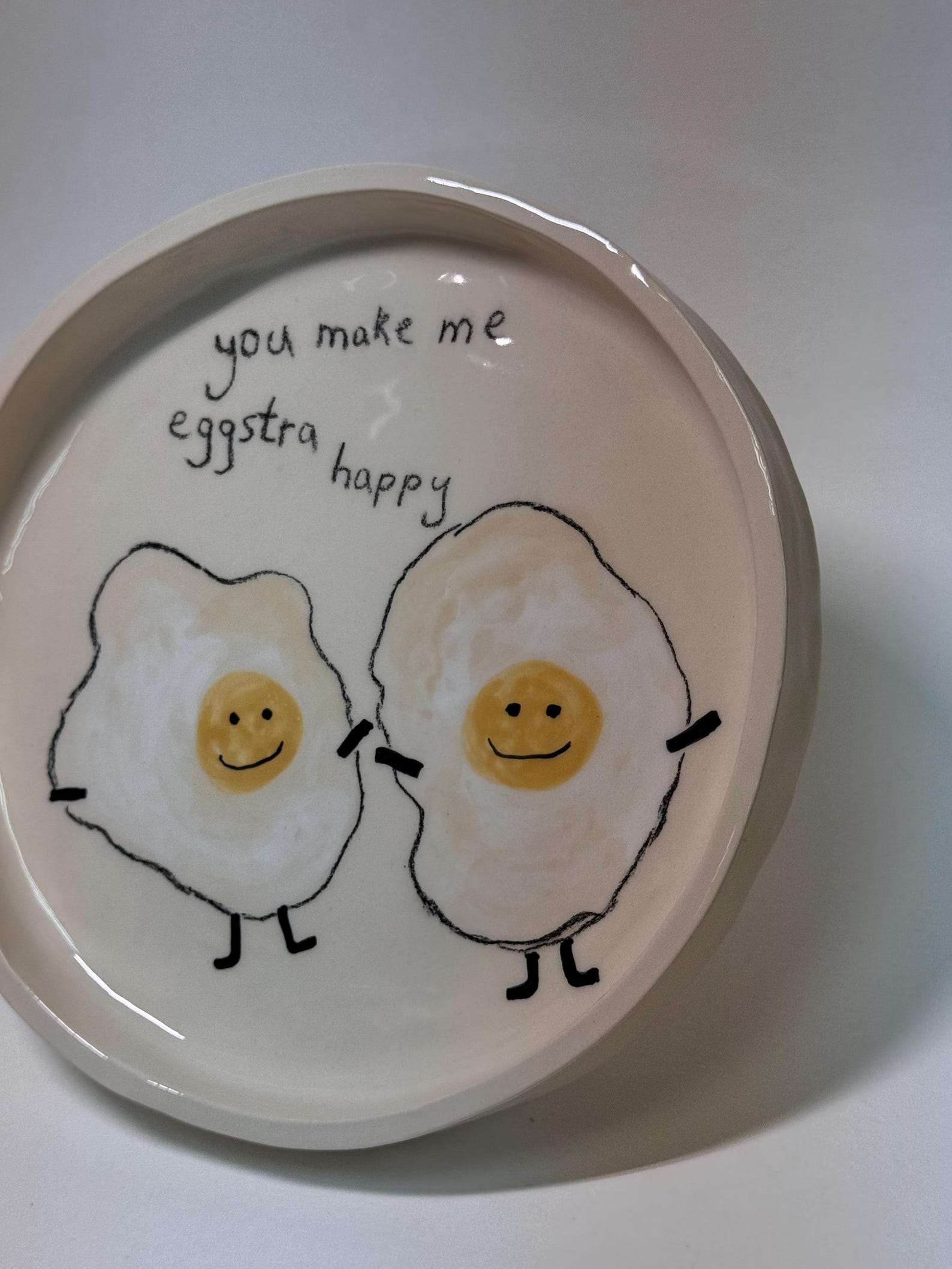 Hand Painted Ceramic Plate With Eggs, Food Safe Dinner Plate, Handmade ...