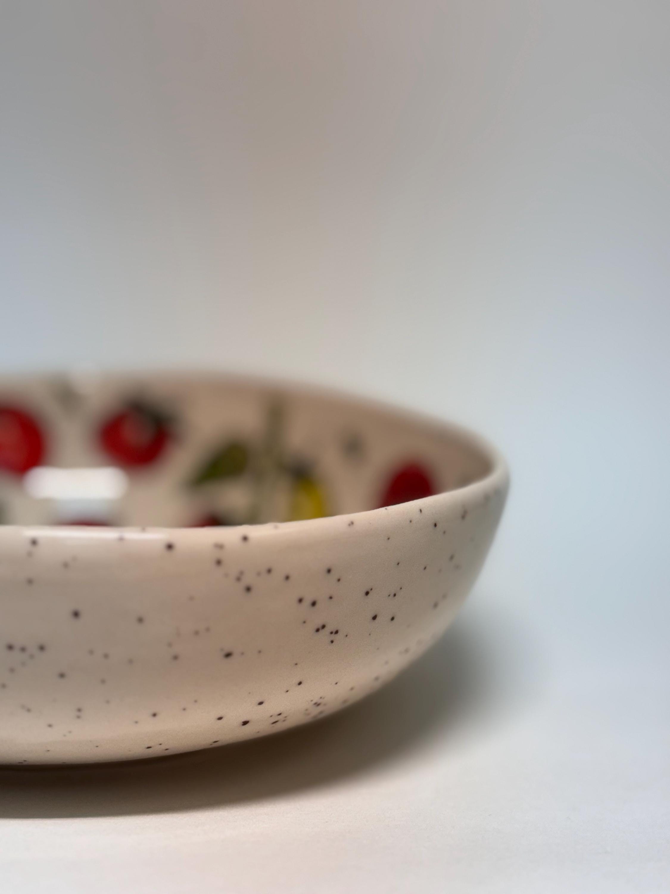 Deep Salad Plate / Hand Painted / Vegetable Bowl / Food Safe / Ceramic ...