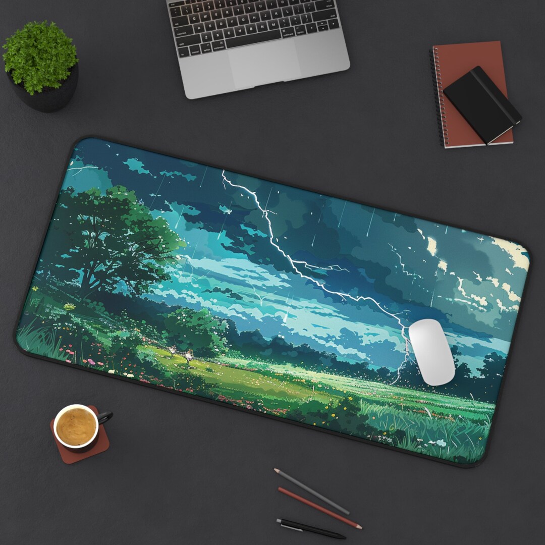Anime Styled Stormy Meadow. Gaming Mouse Pad. Laptop Pad. Epic Keyboard ...