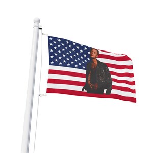 Flag Wall Art, Kpop Fan Decor, Jackson Wang American Flag, Music Poster ...