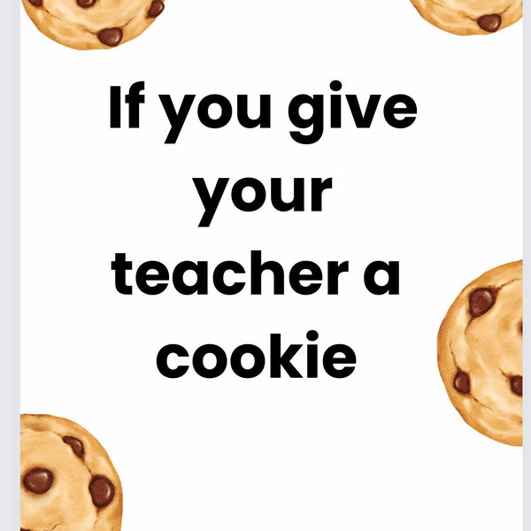 If You Give a Teacher a Cookie Book Template - Etsy