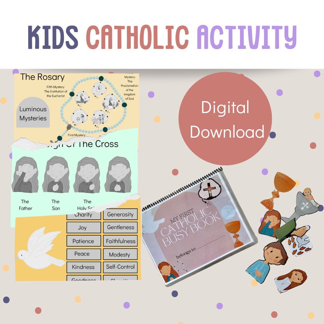 Catholic Busy Book Printable, Learning Toddler Binder, Preschool Kids ...