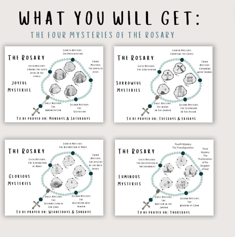 Catholic Rosary Busy Book Printable, Learning Toddler Binder, Preschool ...