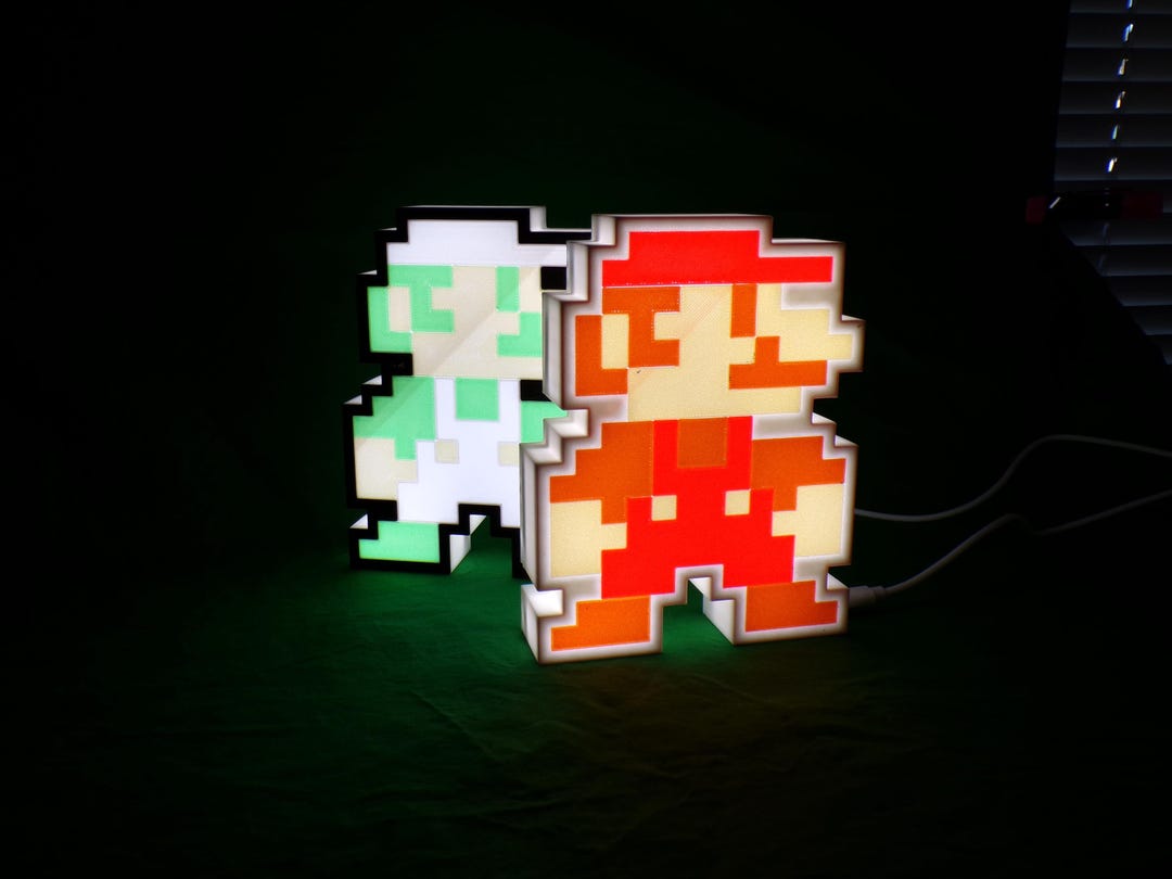Mario Lightbox, NES Inspired Retro Gamer Decor, Classic Mario Night ...