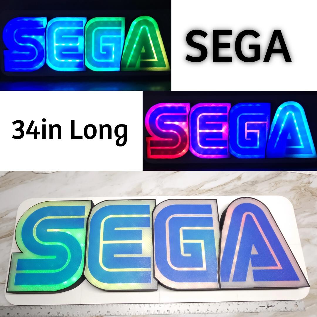Retro Game Decor SEGA Gaming Wall Light - Very Large Retro Video Game ...