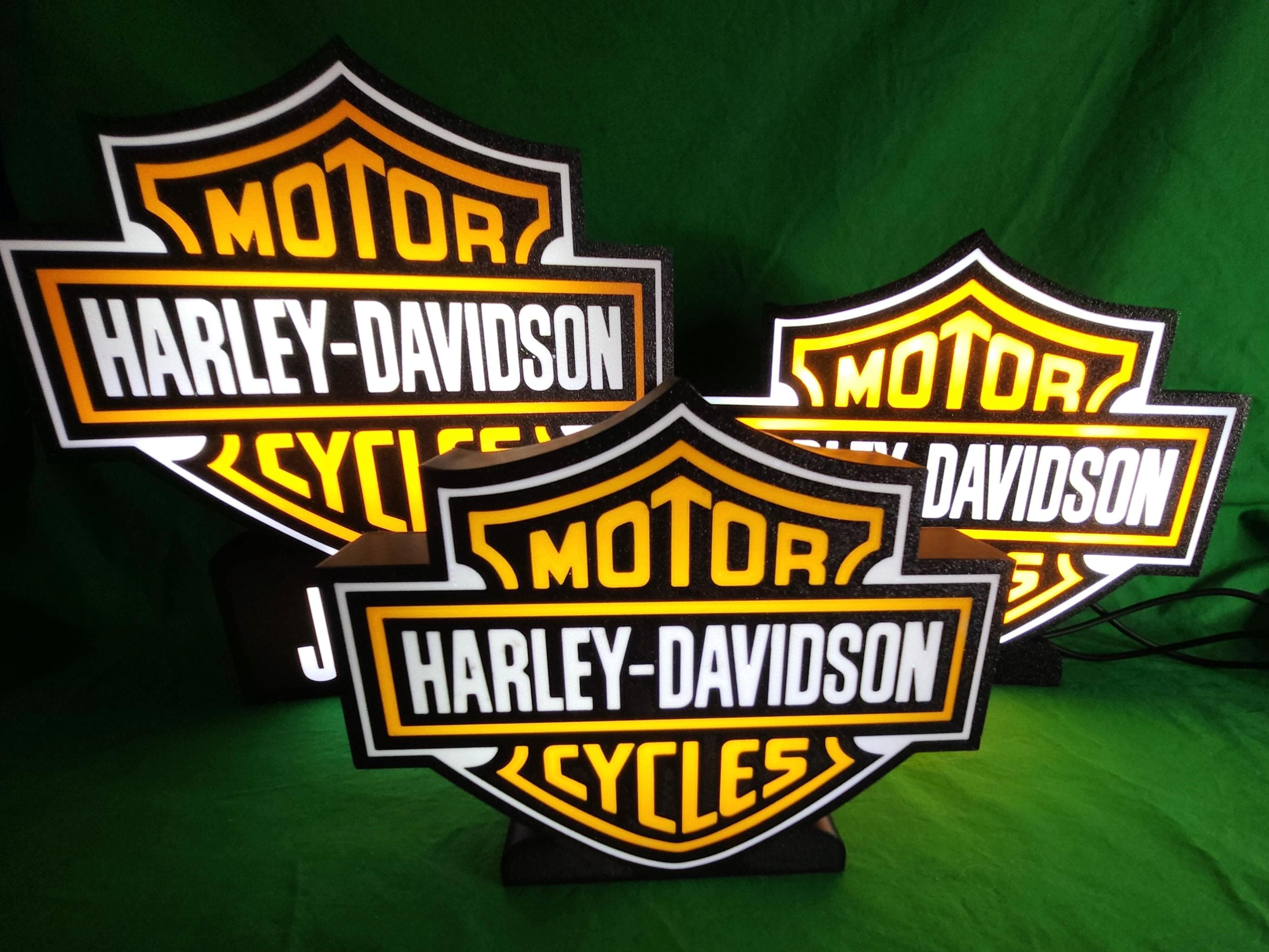 Harley-davidson Lightbox Motorcycle Decor Night Light - Etsy