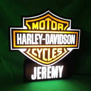Harley-davidson Lightbox | Motorcycle Decor | Night Light - Etsy