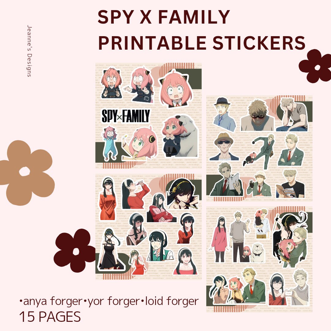 SPY X FAMILY Printable Stickers - Etsy