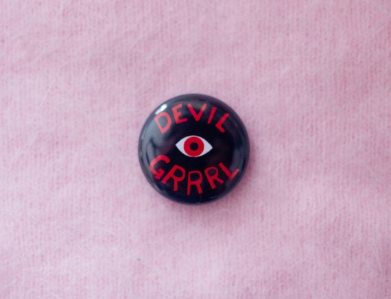 Devil Grrrl One Inch Button - Etsy