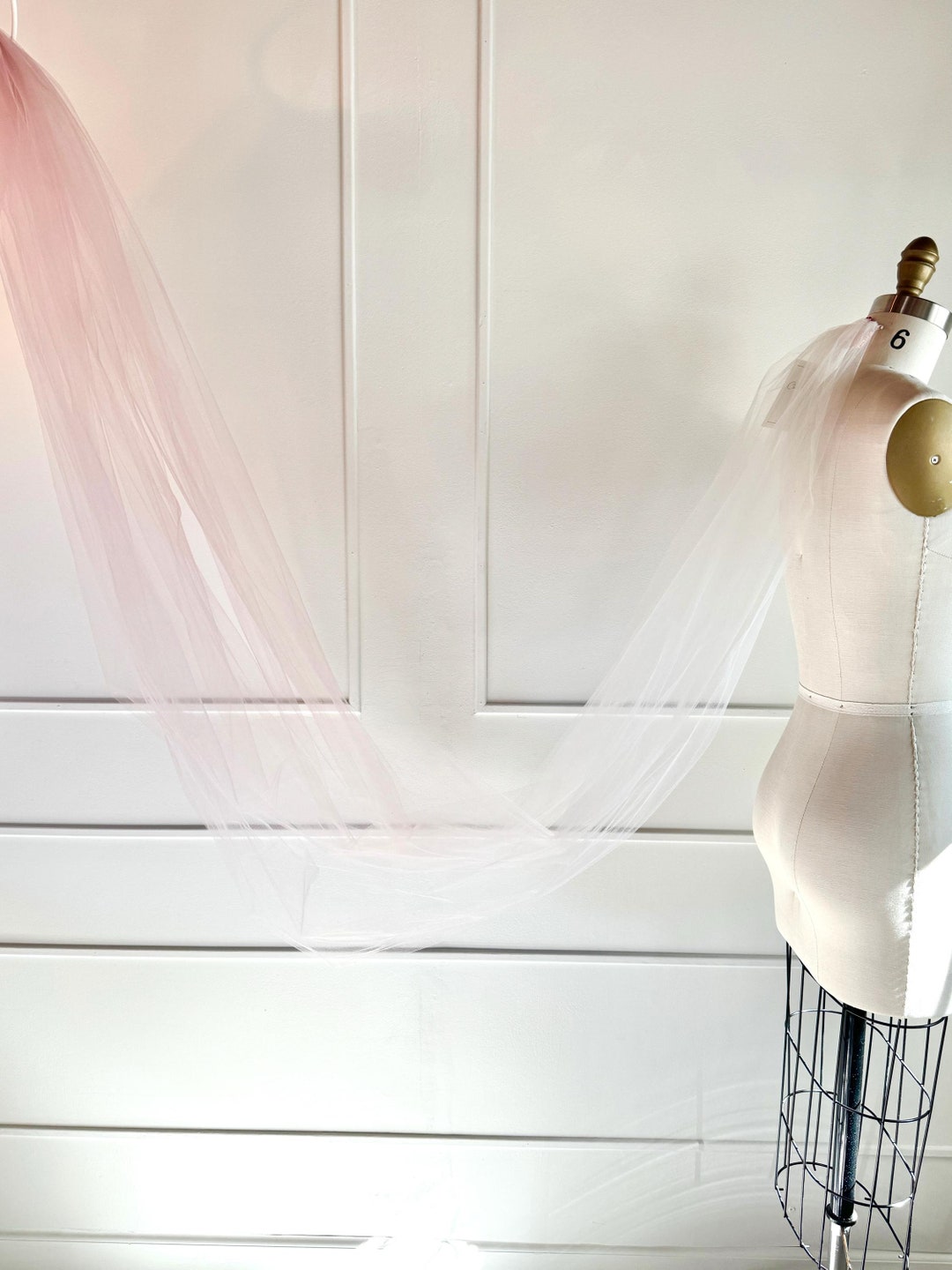 Blush Ombré Bridal Veil: 100-inch Extra Long Nylon Tulle - Etsy