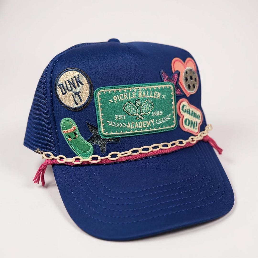 Pickleball Royal Blue Trucker Hat – Fun Pickleball Themed Cap, Snapback ...