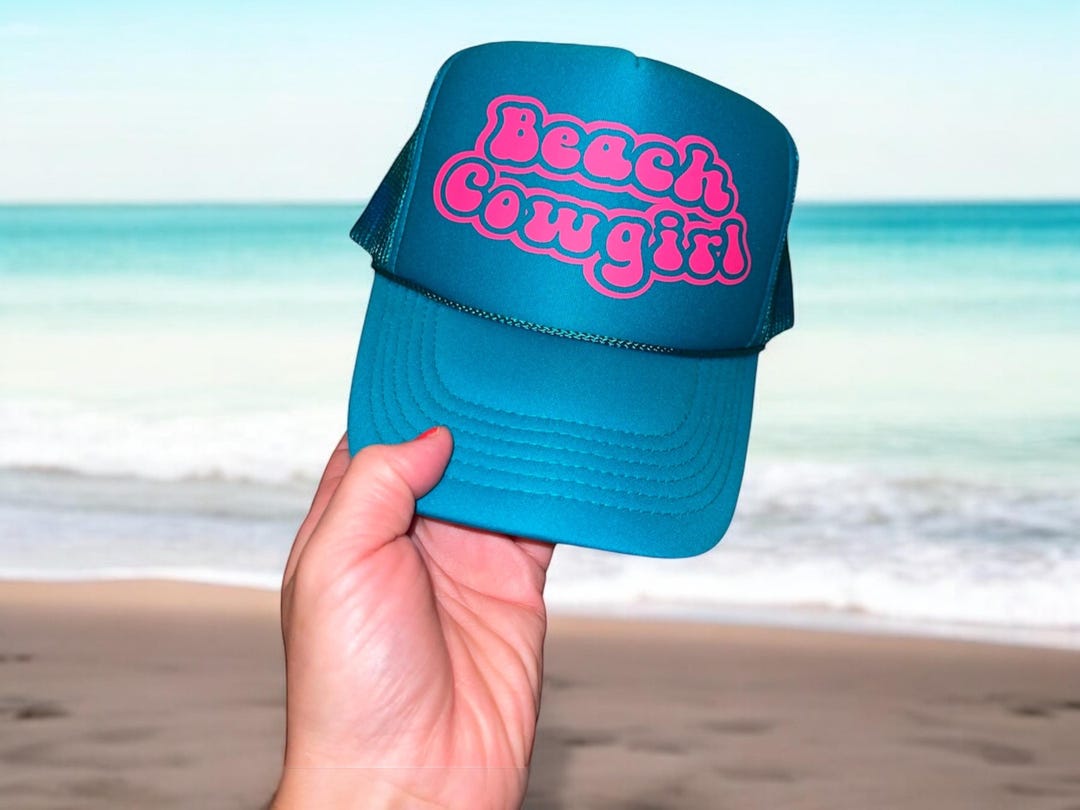 Beach Cowgirl Trucker Hat, Trendy, Beach, Vacation, Spring Break, Pool ...