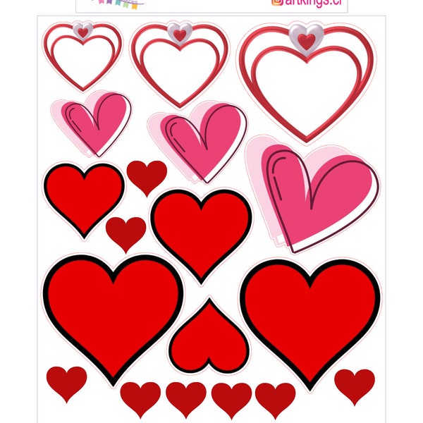 Corazón stickers - Etsy México