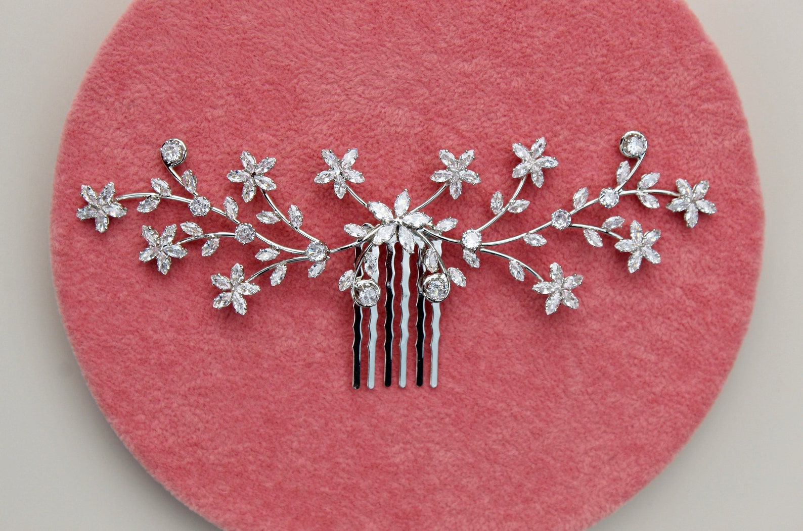 STEPHANIE - Simulated Diamonds Bridal Hair Comb , Wedding Comb, Bridal ...