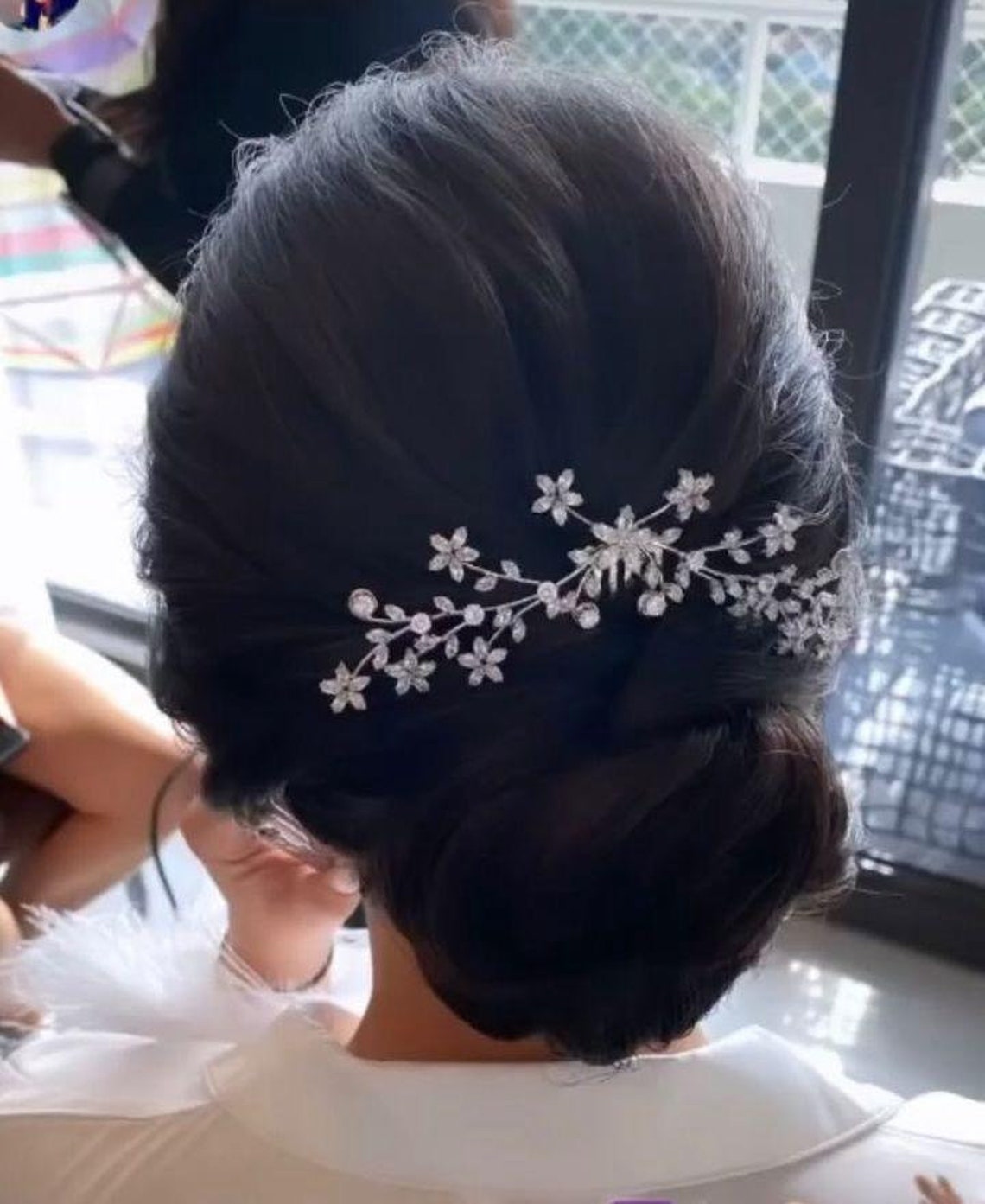 STEPHANIE - Simulated Diamonds Bridal Hair Comb , Wedding Comb, Bridal ...