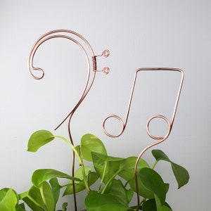 Copper Plant Stake, Treble Clef Indoor Support Stick, Music Note Garden ...