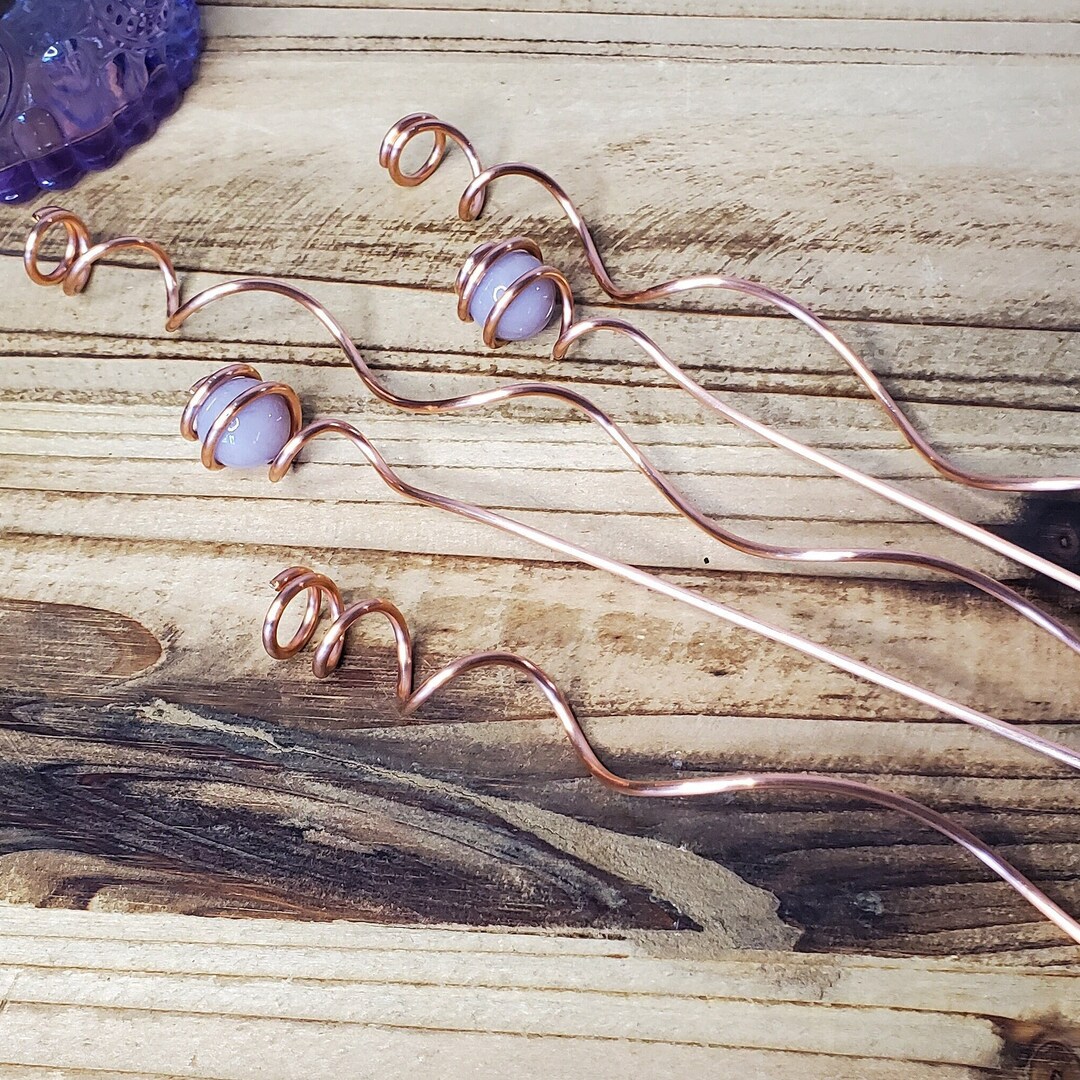 Decorative Glass and Copper Stakes for Indoor Plants, Unique Plant Mom ...