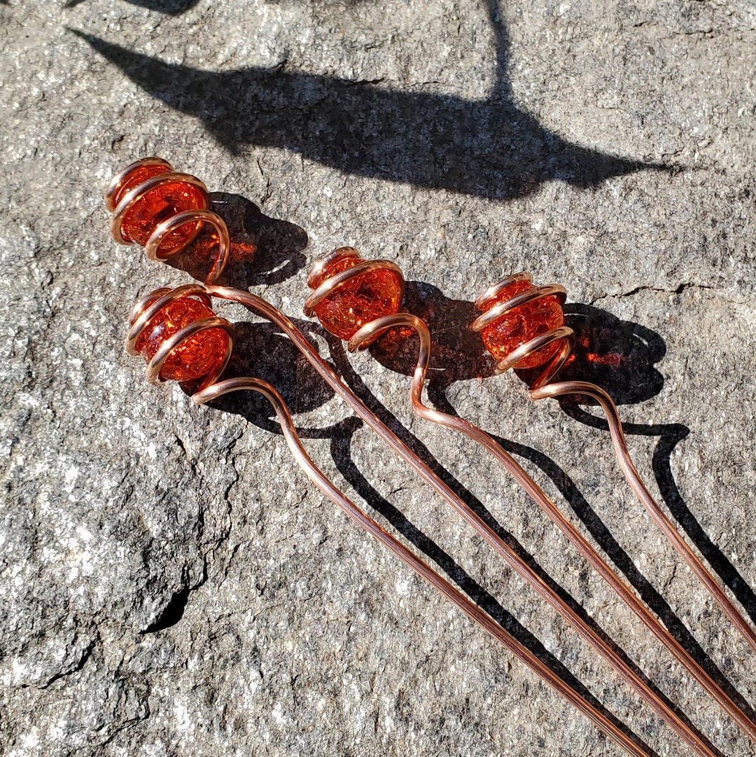 Copper Plant Stakes Garden Markers, 19 Colors, Decorative Glass ...