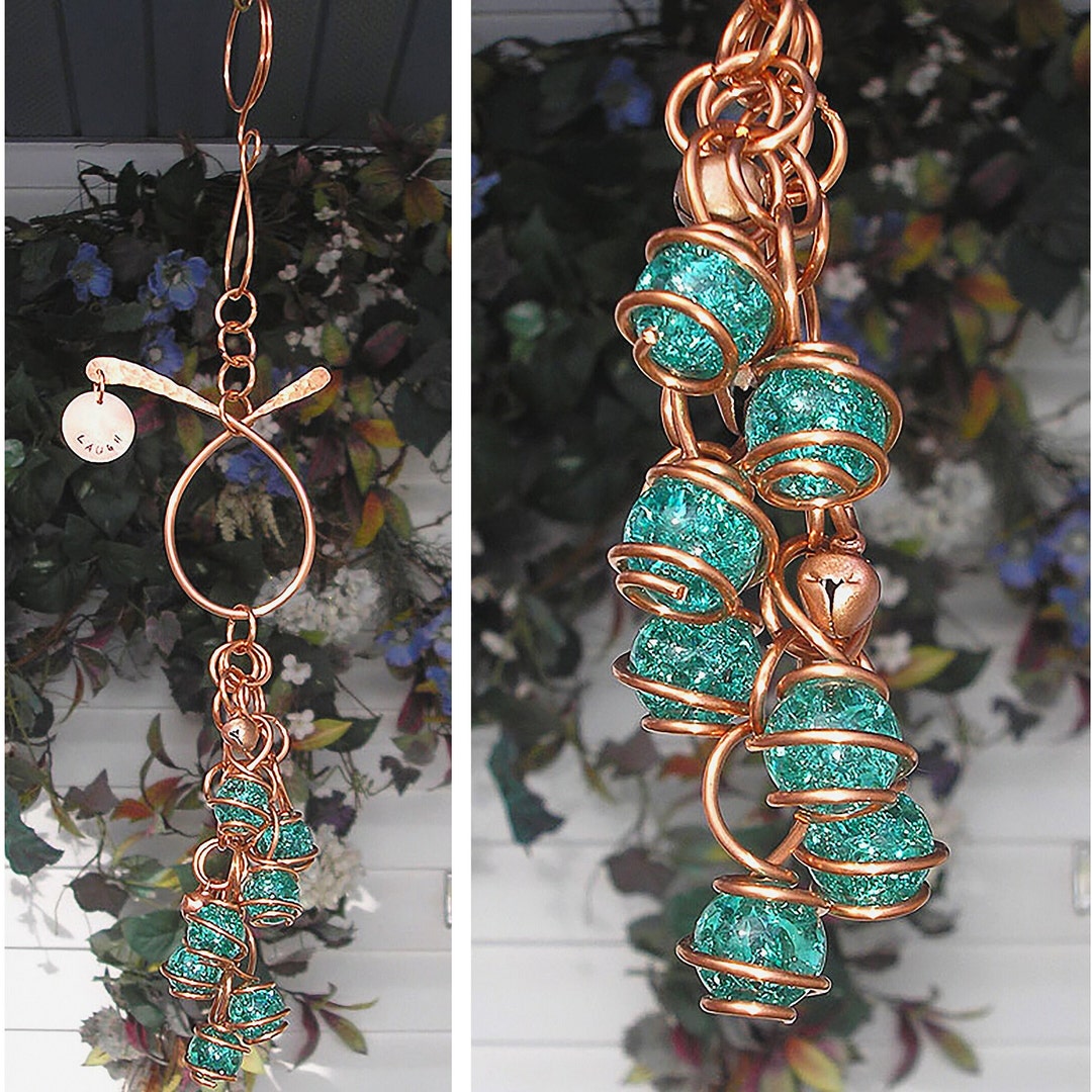 Copper Wind Chime, Wind Chimes Glass, Metal Forge Garden Decor, Custom ...