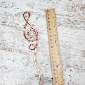 Copper Plant Stake, Treble Clef Indoor Support Stick, Music Note Garden ...