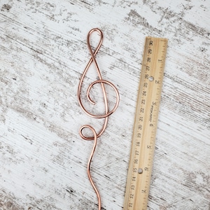 Copper Plant Stake, Treble Clef Indoor Support Stick, Music Note Garden ...