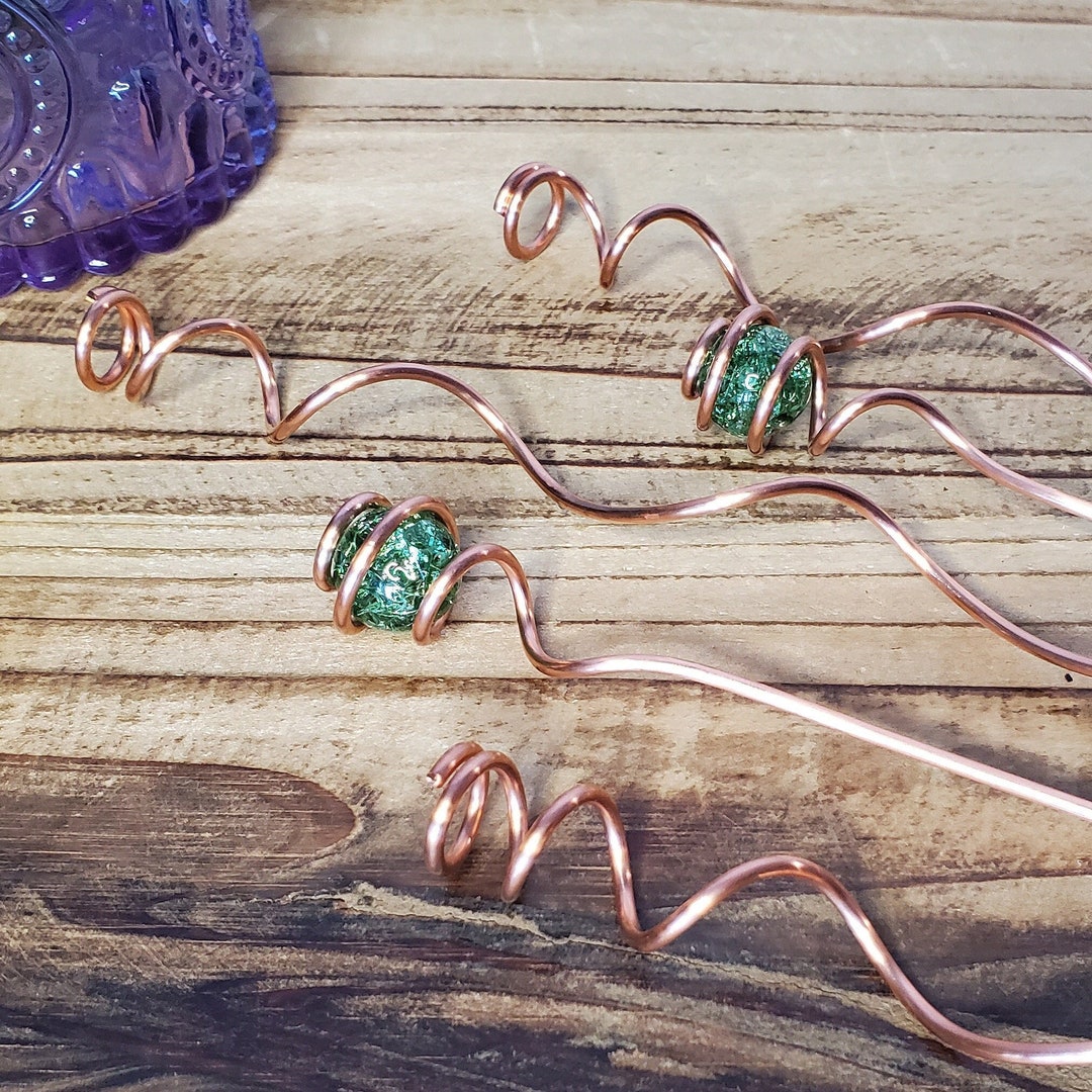 Copper Garden Stakes, Glass Suncatcher Stakes, Decorative Copper Garden ...