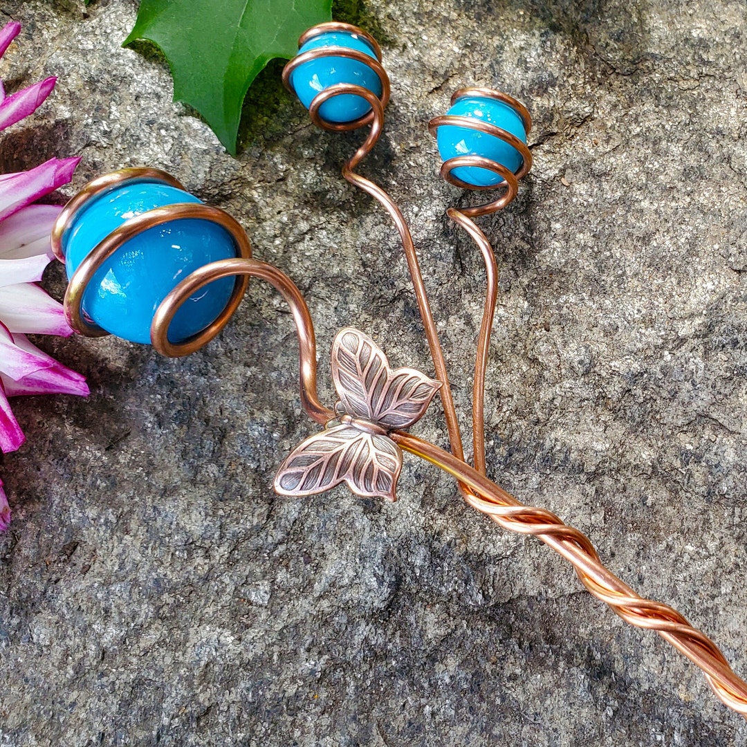 Copper Garden Stake, Dragonfly Garden Stake, Copper Garden Decor ...