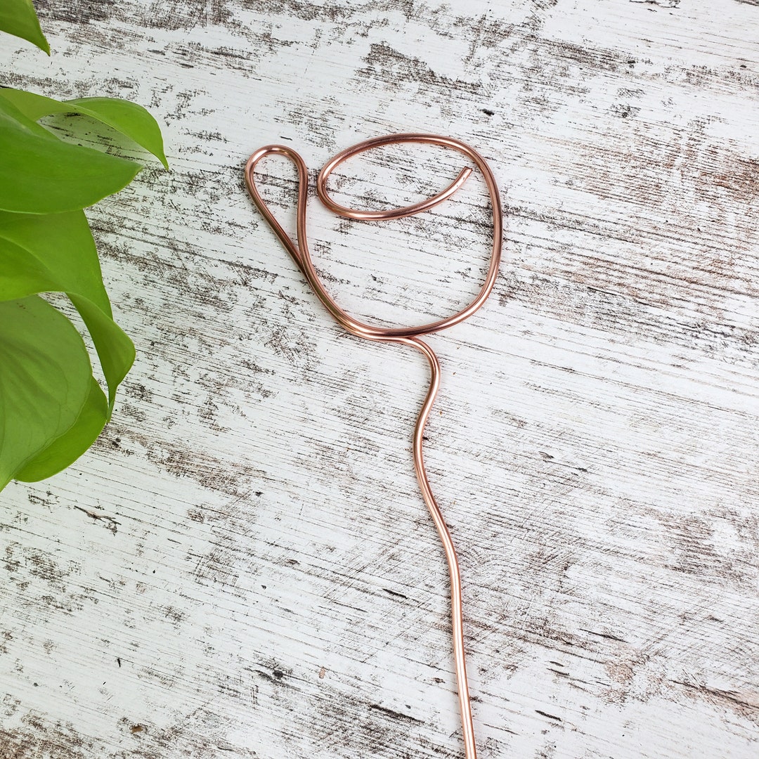 Copper Houseplant Trellis and Stake, Indoor Coffee Cup Plant Stake ...