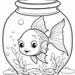 Fish in A Jar Coloring Pages-coloring Books, Relaxing Coloring Books ...
