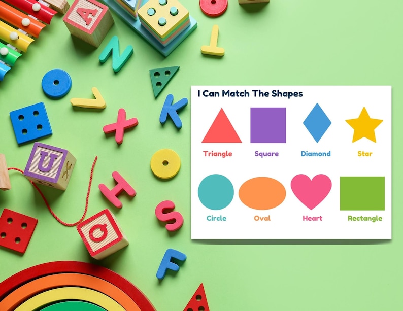 Shapes Matching Activity Printable, Toddler, Preschool, Homeschool ...