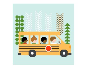 School Cross Stitch | Etsy