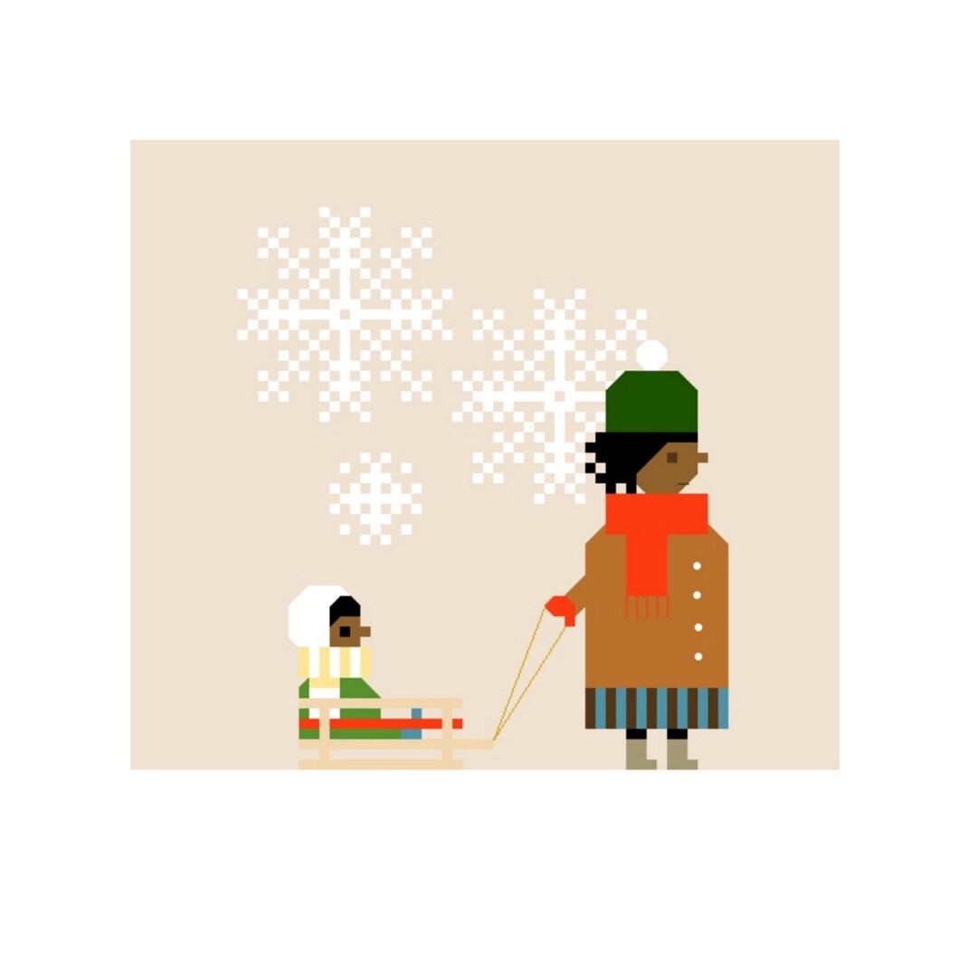 Cross Stitch Pattern PDF Sled Ride - Etsy