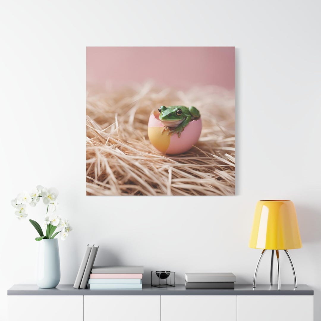 Frog in Easter Egg Canvas Print - Spring Wall Art Decor - Etsy