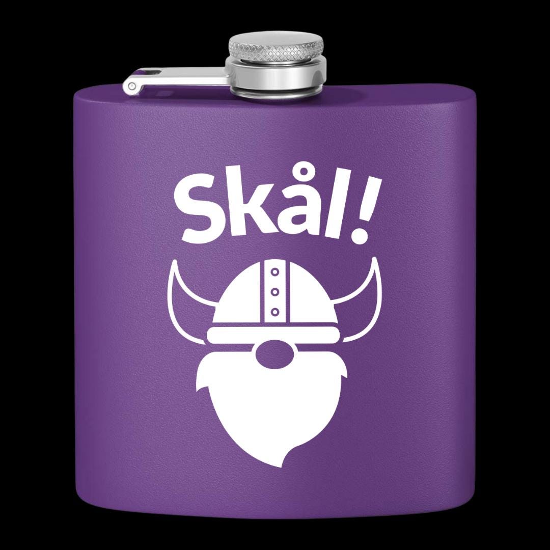 Viking Skal Skol Flask, Norse Drinking, Scandinavian Gift, Personal ...